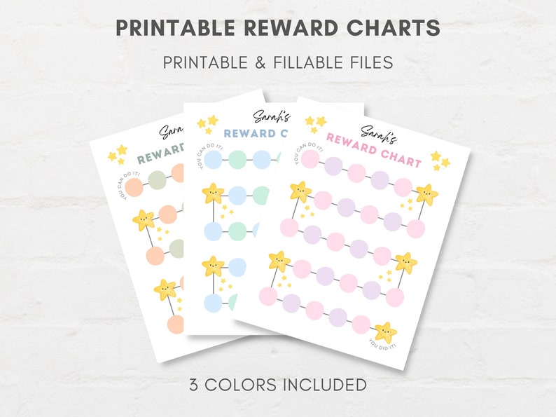 Reward Chart Printable, Kids Reward Chart, Sticker Chart, Toddler ...