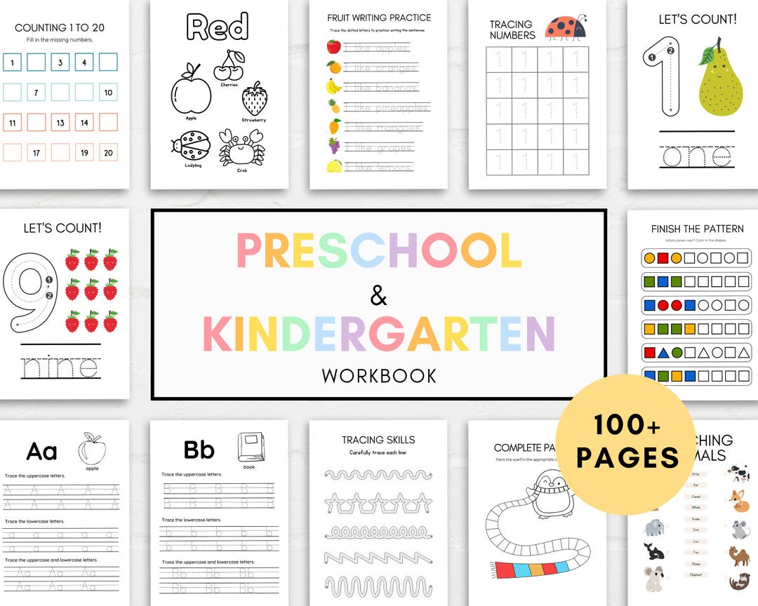 Preschool Workbook, Preschool Worksheets, Kindergarten Worksheets ...