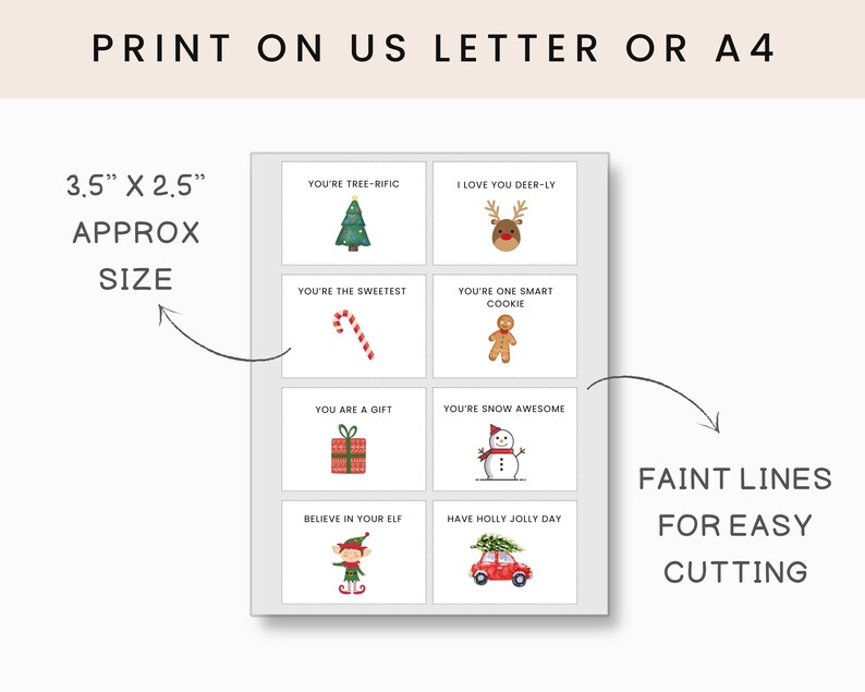 Christmas Lunchbox Notes, Lunch Notes for Kids, Cute Lunchbox Notes ...