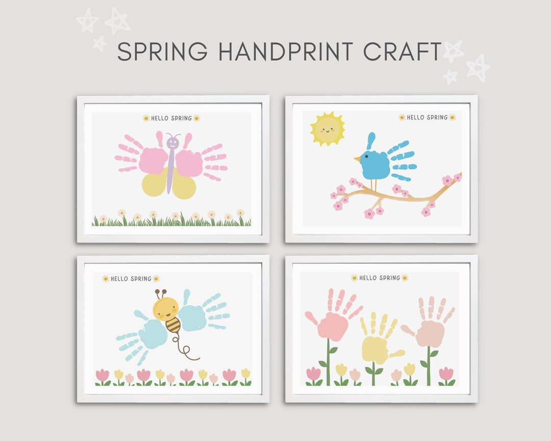 Spring Handprint, Spring Handprint Craft, Kids Craft Activity, Spring ...