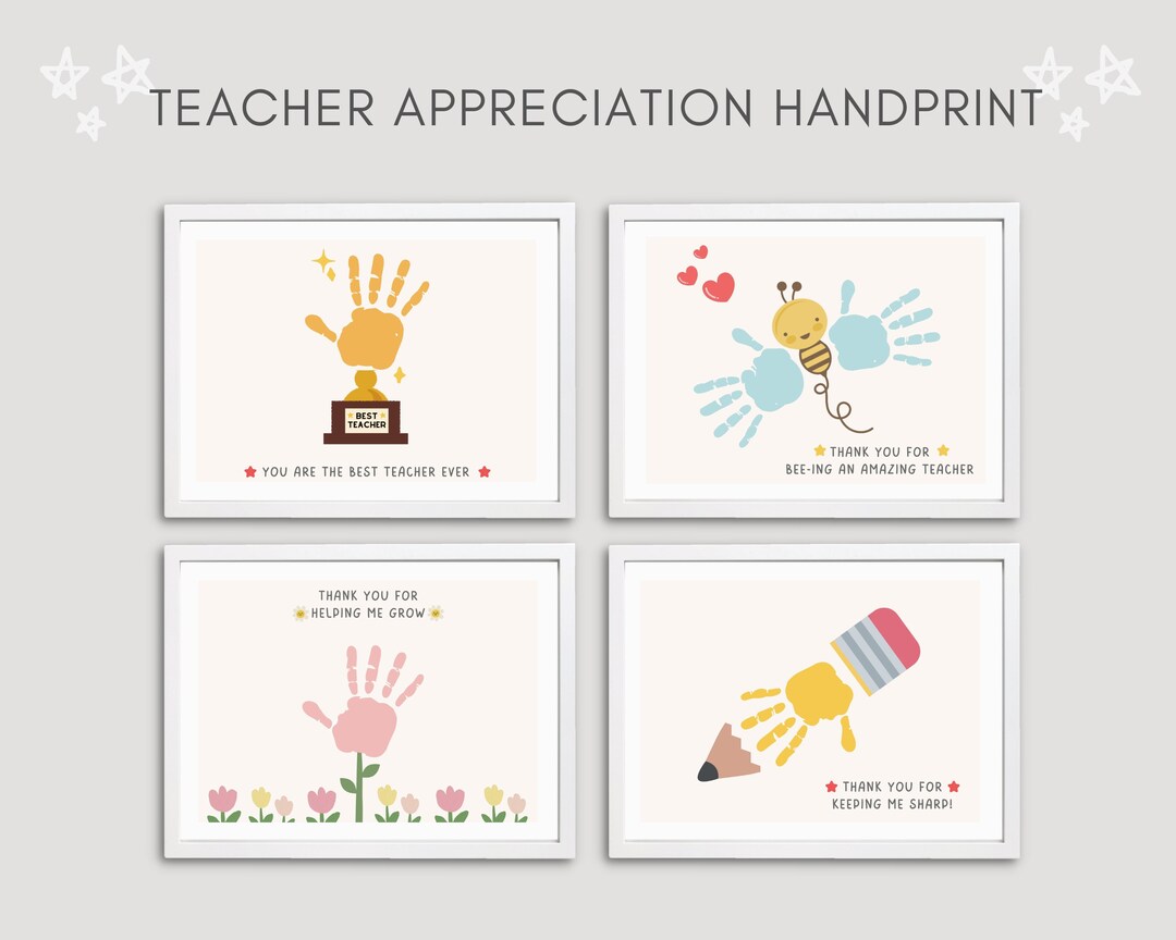 Teacher Appreciation Handprint, Teacher Appreciate, Teacher Gift, Thank ...