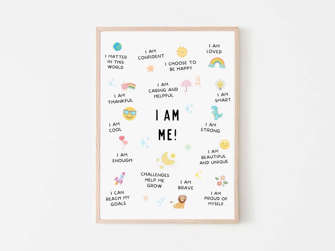 Affirmation Wall Art Printable, Kids Wall Art, Affirmation Poster, Kids ...