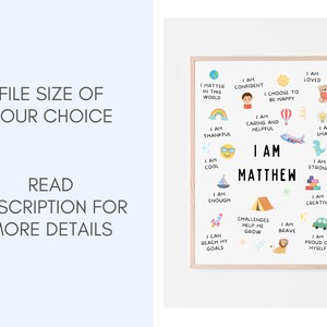 Boys Affirmations Wall Art, Children Affirmation Wall Art, Positive ...