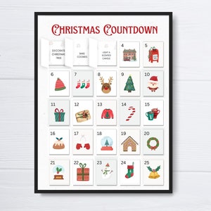 Printable Advent Calendar Christmas Countdown Advent Kids - Etsy