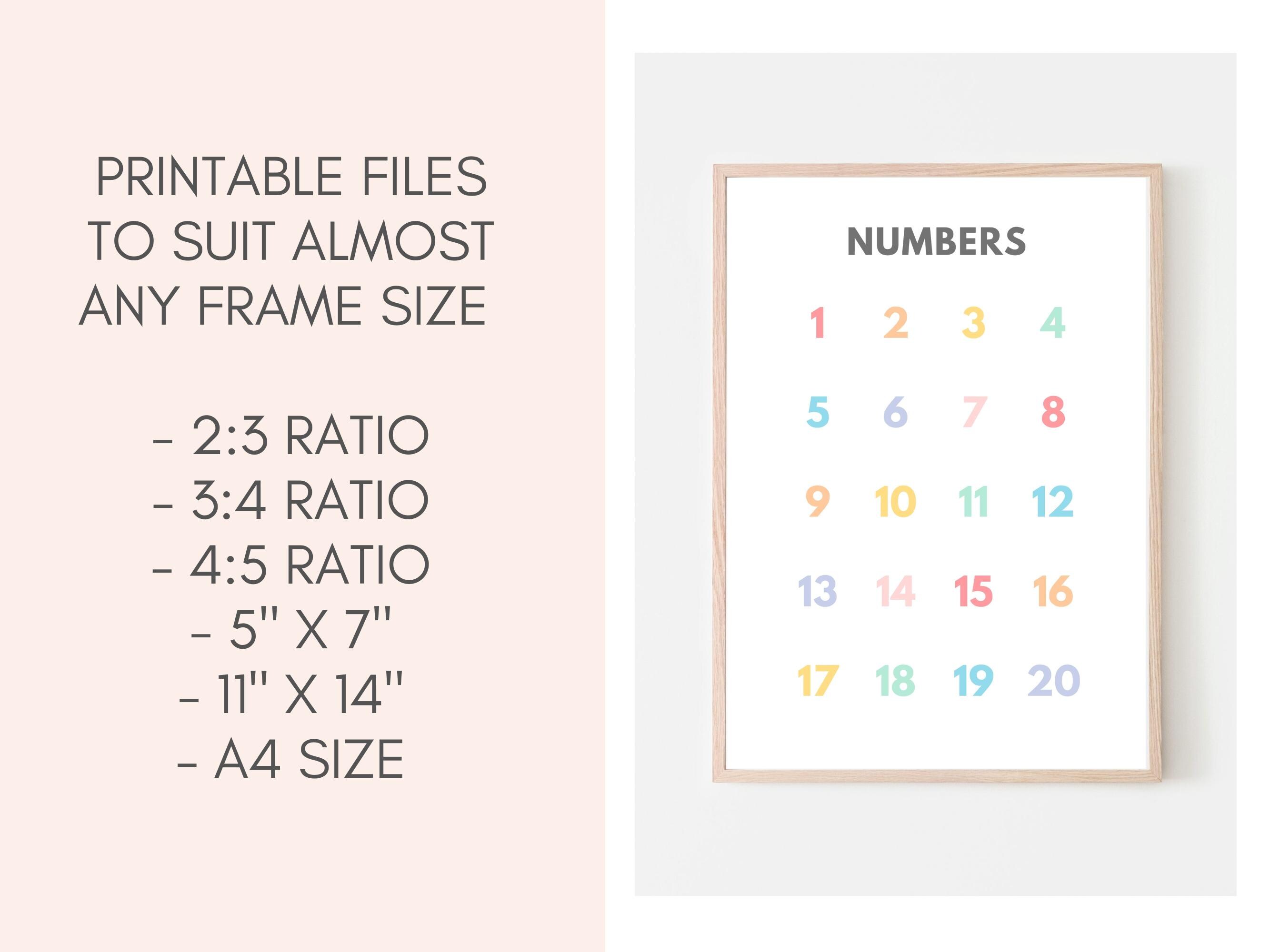 Number Poster PDF, Number Poster Print, Number Print, Printable Numbers ...