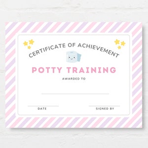 Potty Chart Printable, Potty Training Chart, Potty Certificate, Potty ...