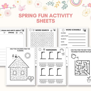 Spring Activity Printable, Spring Coloring Pages, Spring Kids Games ...