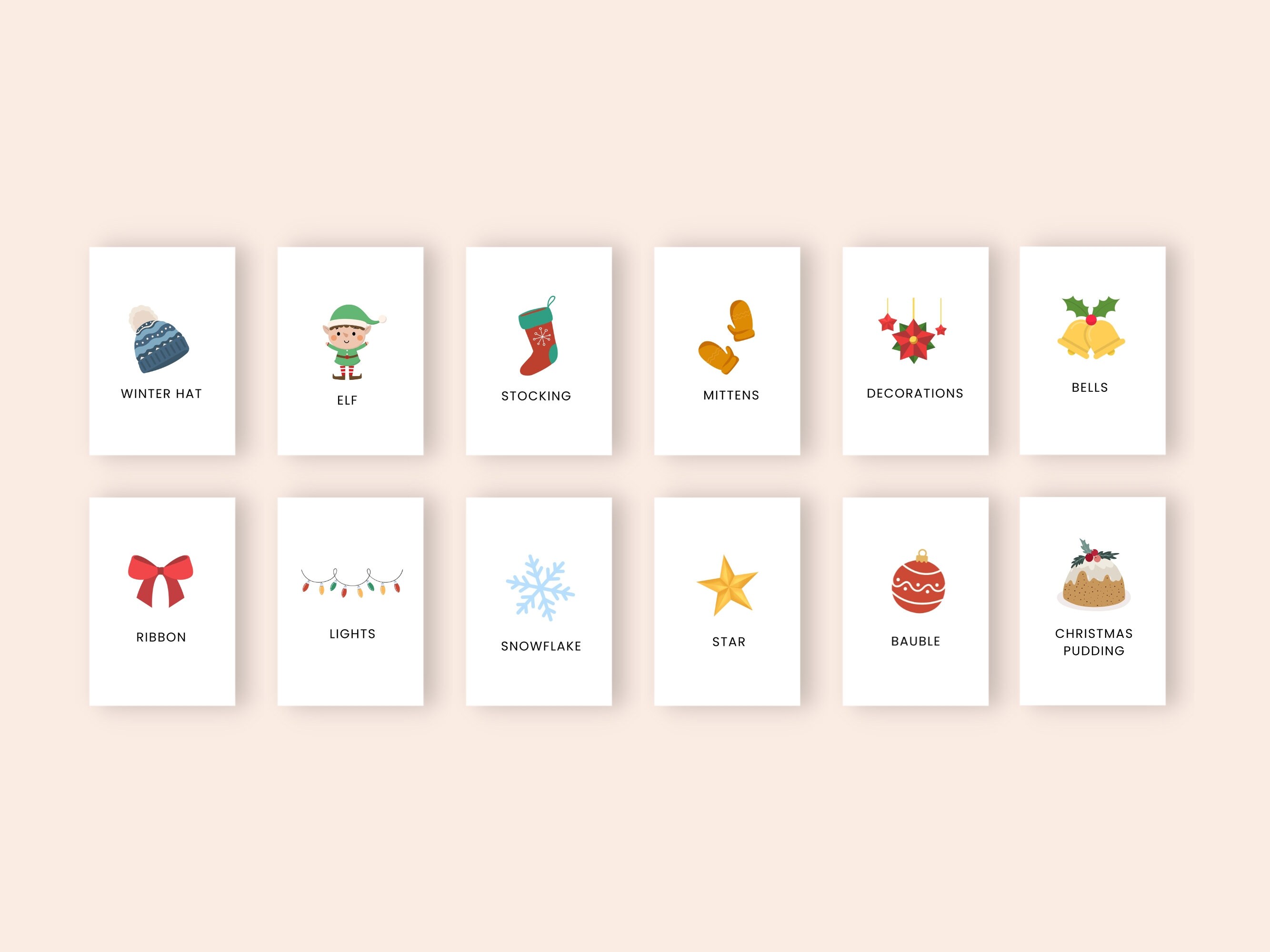 Christmas Flashcards, Printable Flashcards, Preschool Flashcards ...