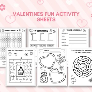 Valentines Activity Printable, Valentines Party Games, Valentines ...