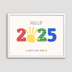 New Years Handprint Printable, 2025 Handprint Craft, Happy New Year ...