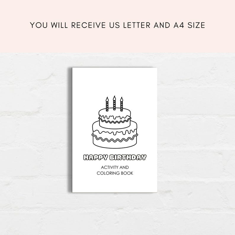 Birthday Activity Book, Kids Birthday Games, Birthday Coloring ...