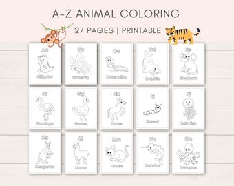Alphabet Animals Coloring Pages, Kids Coloring Pages, Animal Coloring ...