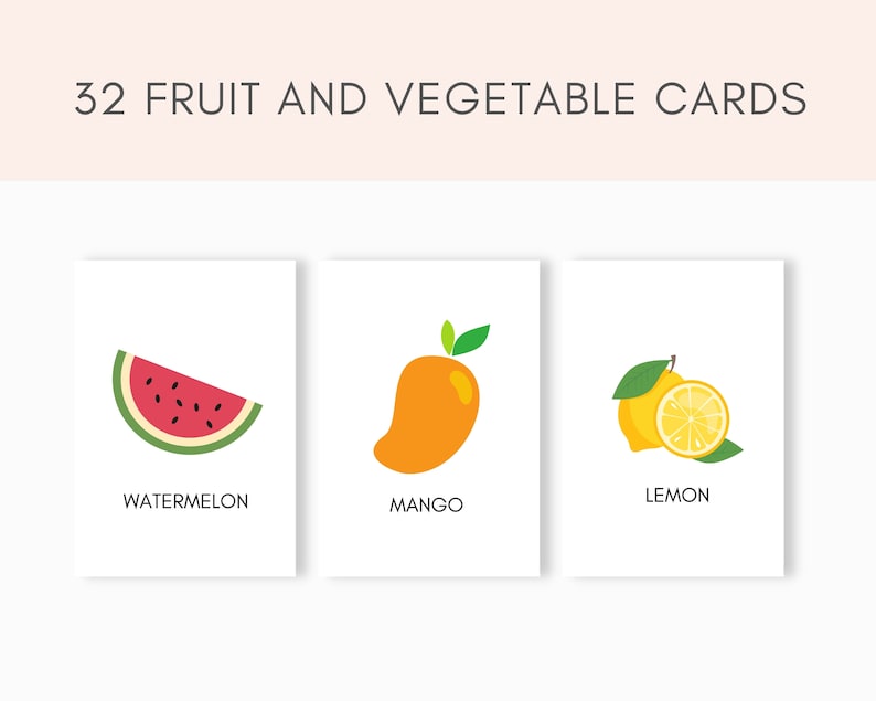Fruits and Vegetables Flashcards Fruits Flashcards Vegetable - Etsy