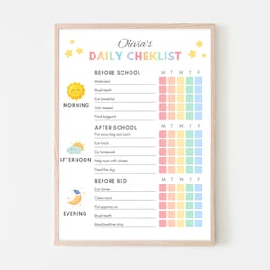 Kids Daily Checklist, Kids Daily Schedule, Editable Kids Daily ...