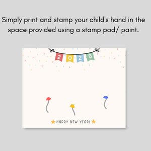 New Years Handprint Printable, 2025 Handprint Craft, Happy New Year ...