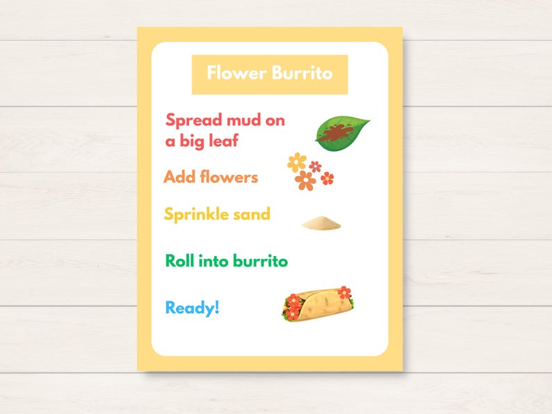 Mud Kitchen Recipe Cards, Mud Kitchen Recipe, Outdoor Mud Kitchen ...