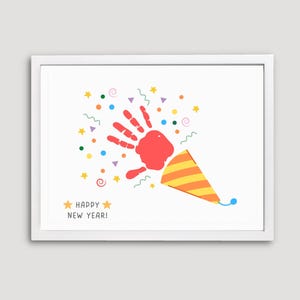 New Years Handprint Printable, 2025 Handprint Craft, Happy New Year ...