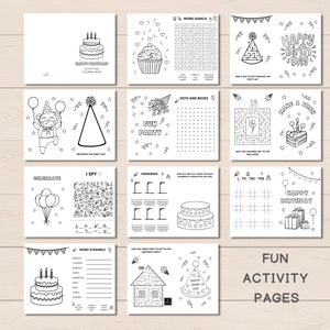 Birthday Activity Book, Kids Birthday Games, Birthday Coloring ...