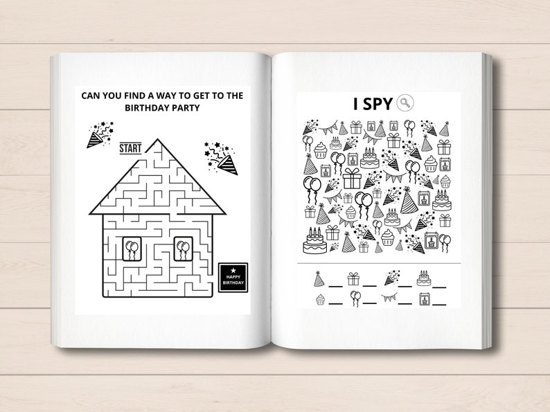 Birthday Activity Book, Kids Birthday Games, Birthday Coloring ...