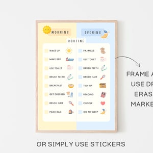 Editable Morning Routine Chart, Evening Routine Chart, Daily Routine ...