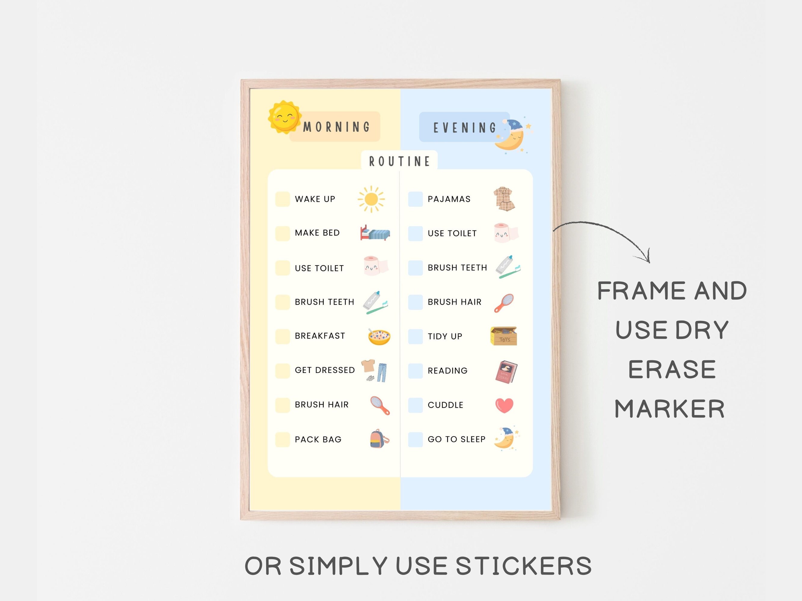 Editable Morning Routine Chart, Evening Routine Chart, Daily Routine ...