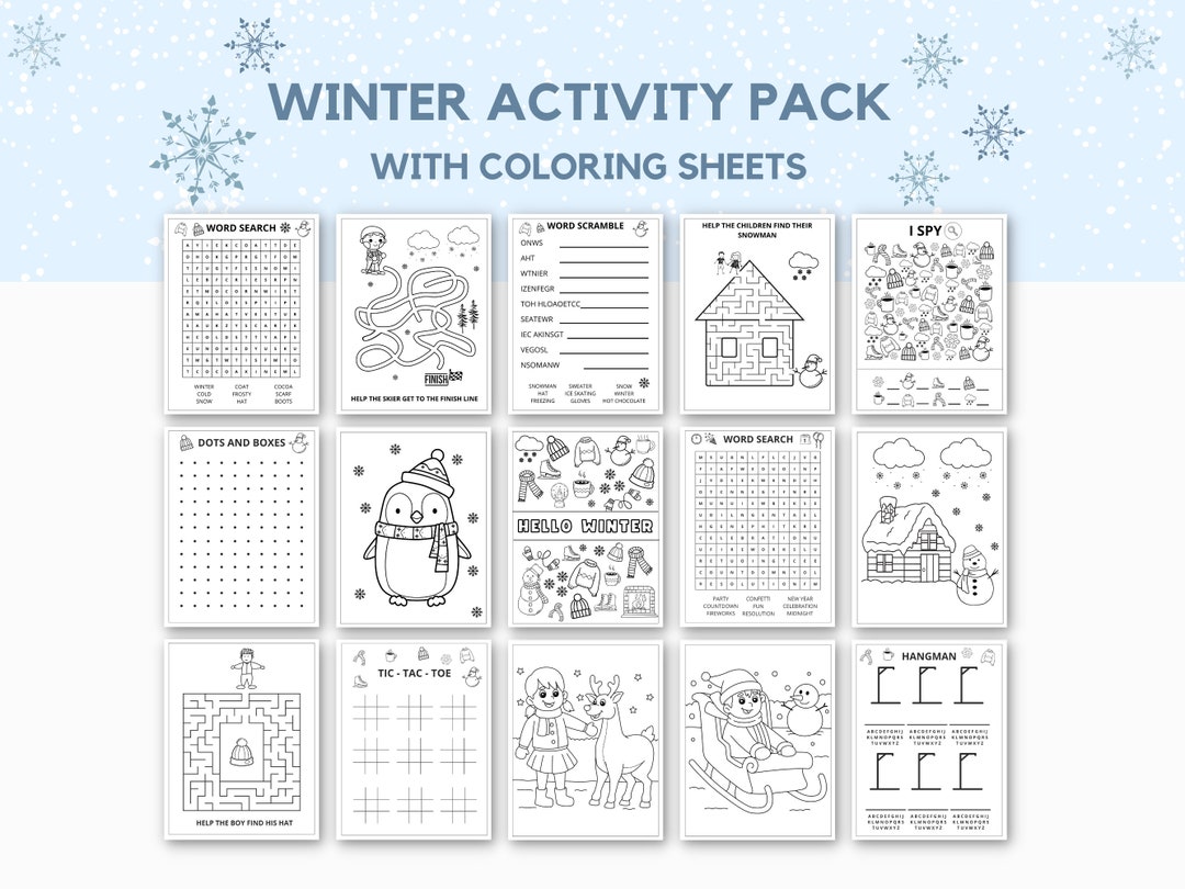 Winter Activity Printable, Winter Games, Winter Printable, Winter ...