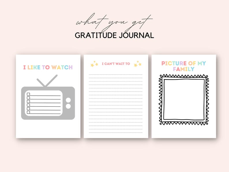 Gratitude Journal for Kids, Kids Daily Gratitude Journal, Printable ...