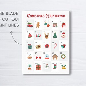 Printable Advent Calendar, Christmas Countdown, Advent Kids Activities ...