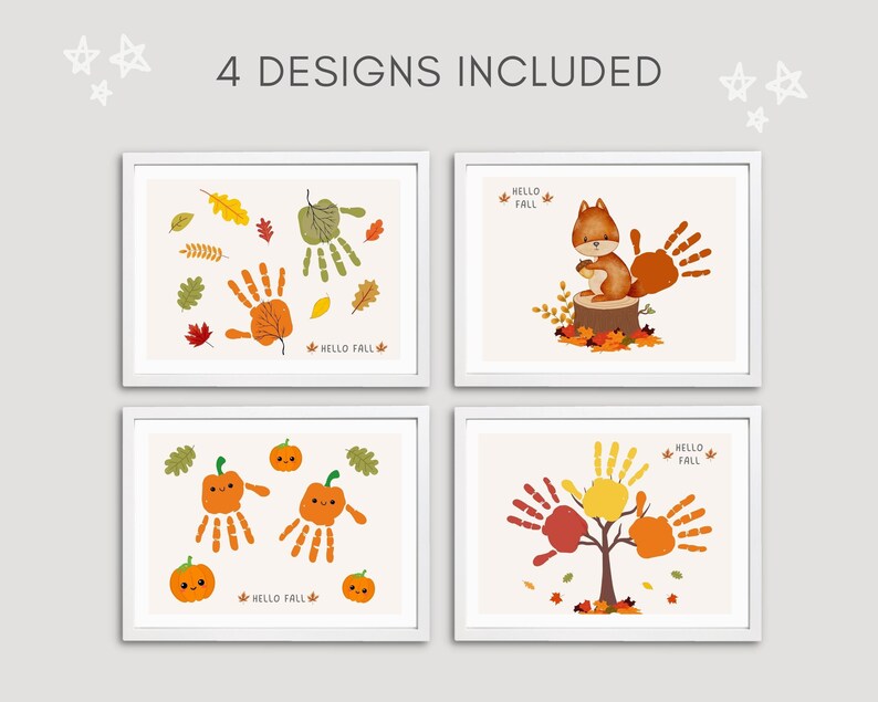 Fall Handprints Fall Handprint Craft Printable Handprint - Etsy