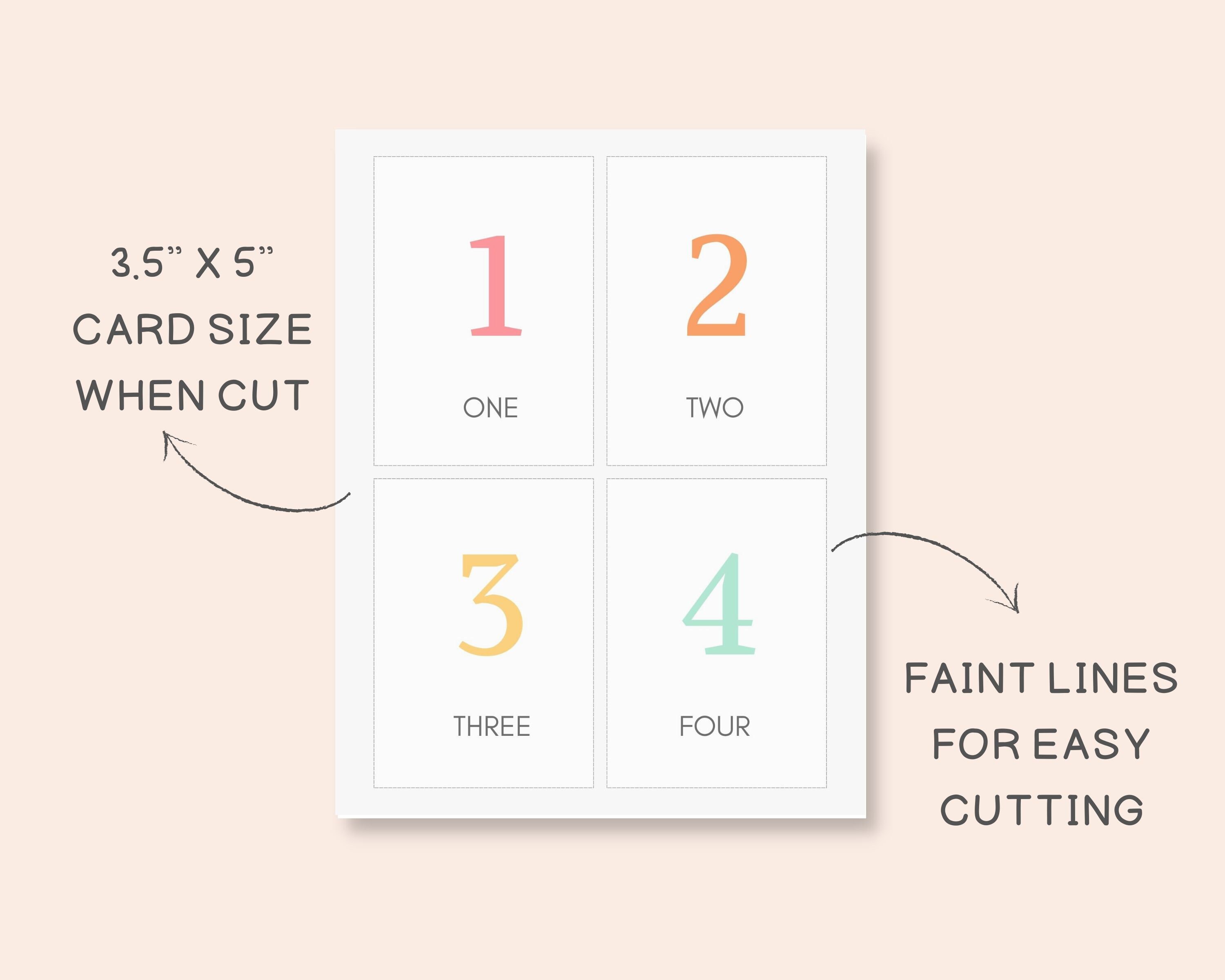Number Flashcards Counting Cards Printable Number Flash - Etsy