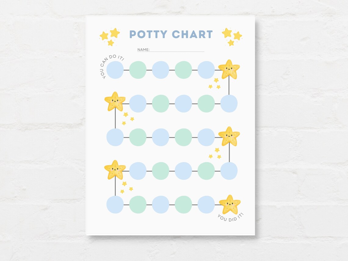 Potty Training Chart, Potty Chart Printable, Toilet Training, Potty ...