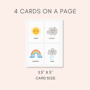 Weather Flashcards, Printable Flashcards, Toddler Flashcards, Kids ...