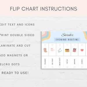 Editable Routine Flip Chart, Kids Routine, Daily Routine Chart, Daily ...