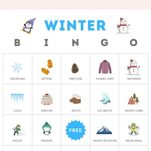 Winter Bingo, Winter Activity, Winter Bingo Printable Game, Winter ...