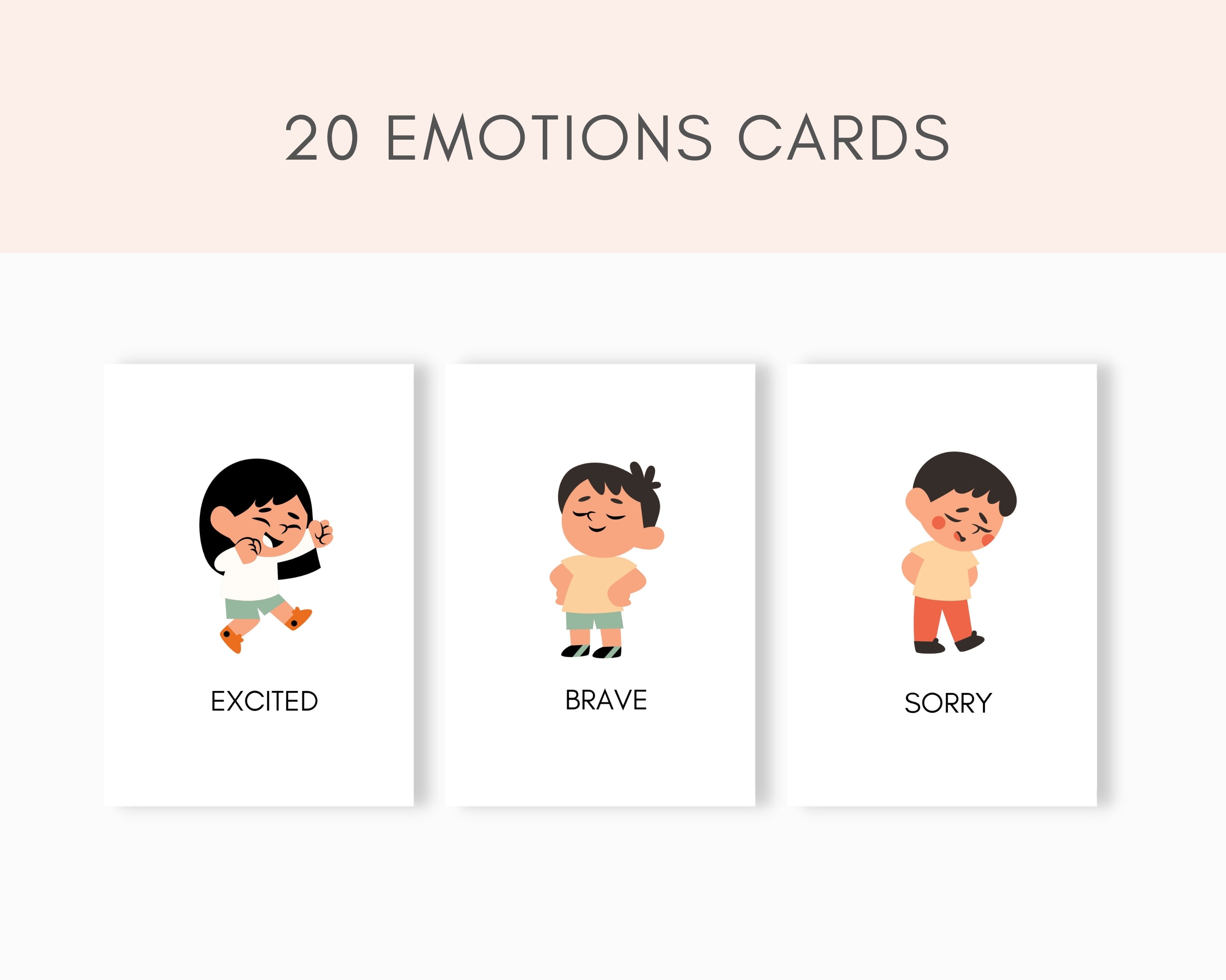 Emotion Flashcards Printable Flashcards Kids Emotions - Etsy Canada