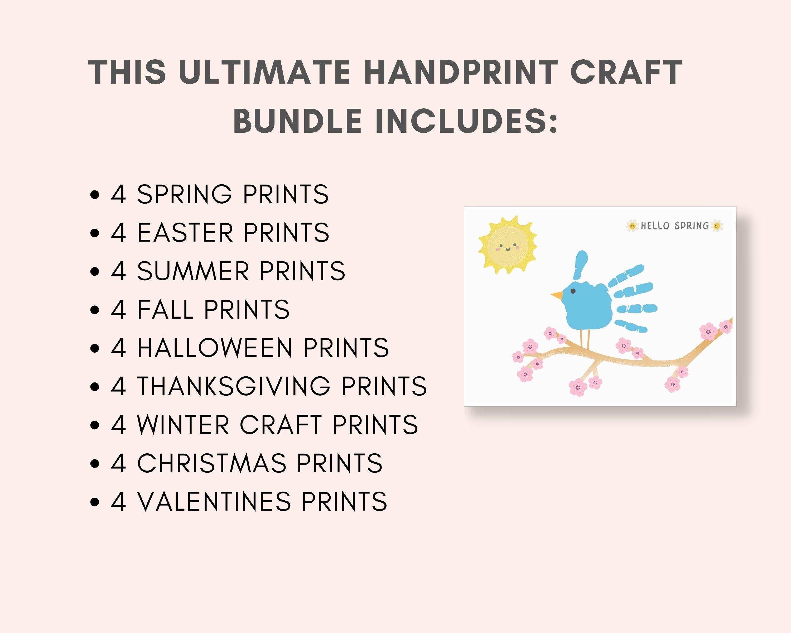 HANDPRINT CRAFT BUNDLE Handprint Keepsake Handprint Art - Etsy