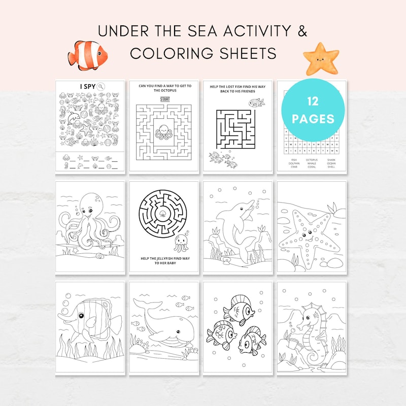 Ocean Kids Activity Book - Etsy UK