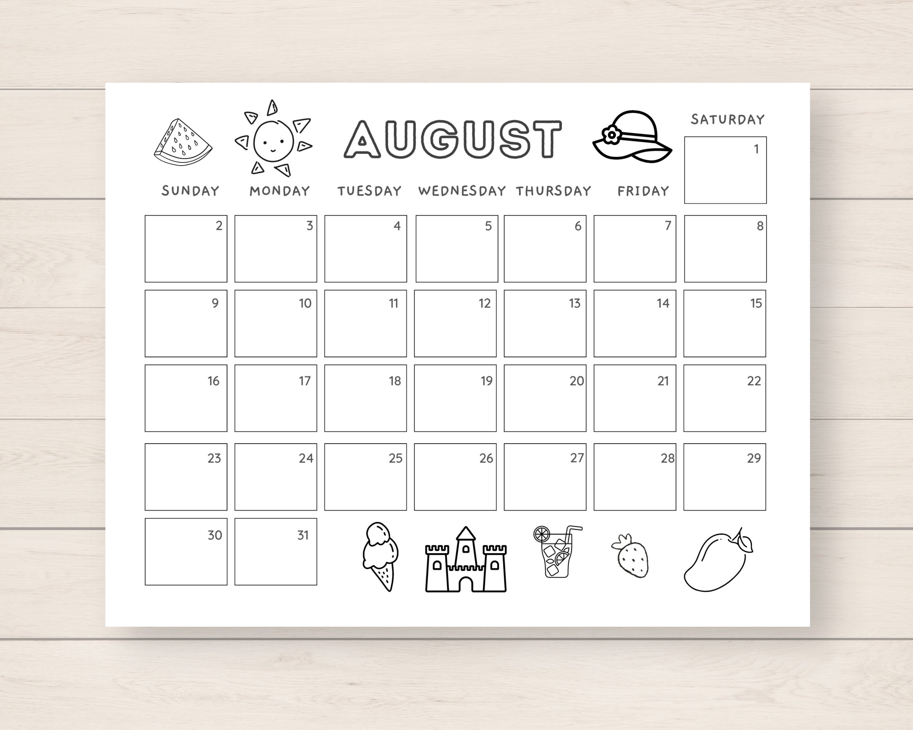 Coloring Calendar 2026, Kids Calendar, Academic Calendar, Homeschool ...