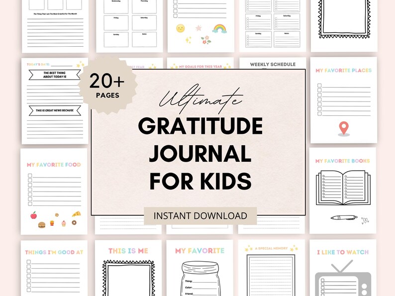 Gratitude Journal for Kids, Kids Daily Gratitude Journal, Printable ...