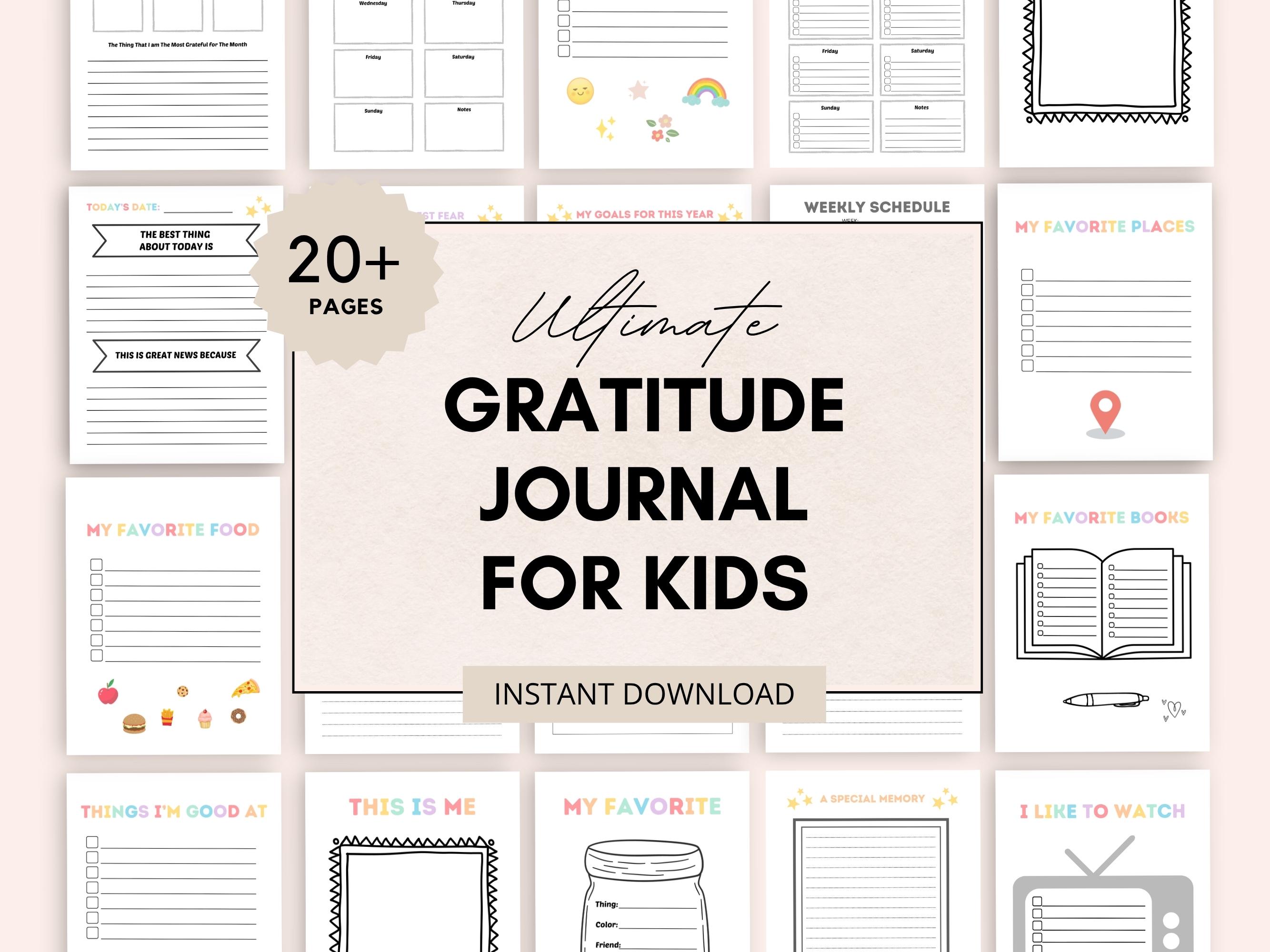 Gratitude Journal for Kids, Kids Daily Gratitude Journal, Printable ...