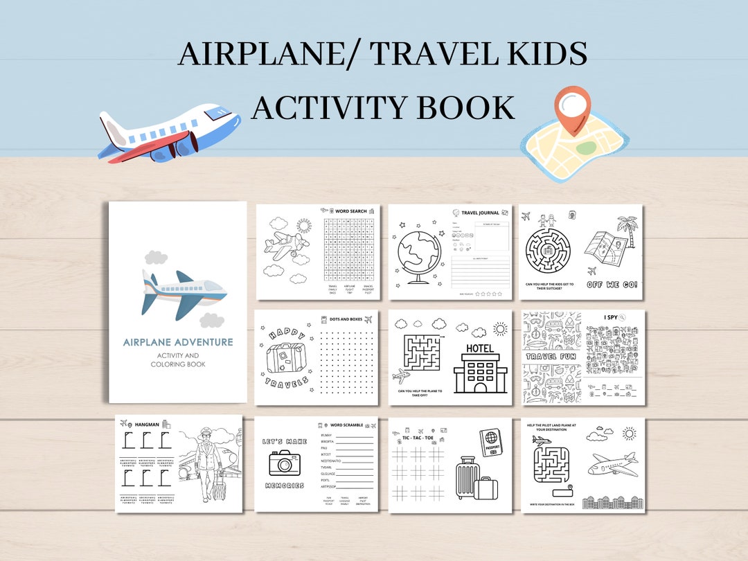 Airplane Activity Book, Travel Activities for Kids, Travel Activity ...