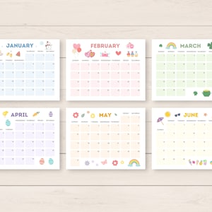 2026 Calendar Printable, Kids Calendar 2026, Printable Calendar ...