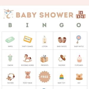 Baby Shower Bingo, Baby Shower Games, Baby Shower Activity, Baby Shower ...