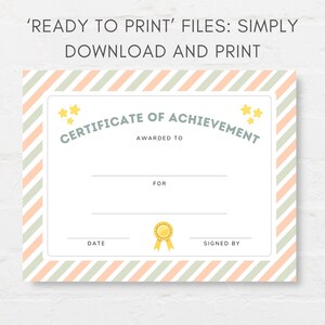 Kids Certificate Printable, Certificate Template, Editable Certificate ...