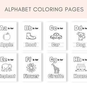 Alphabet Coloring Pages ABC Coloring Printable Preschool - Etsy