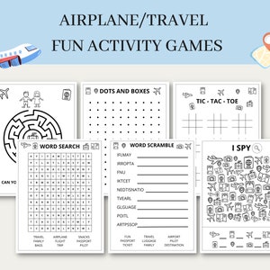 Airplane Activity Pack, Travel Activity for Kids, Travel Games, Kids ...
