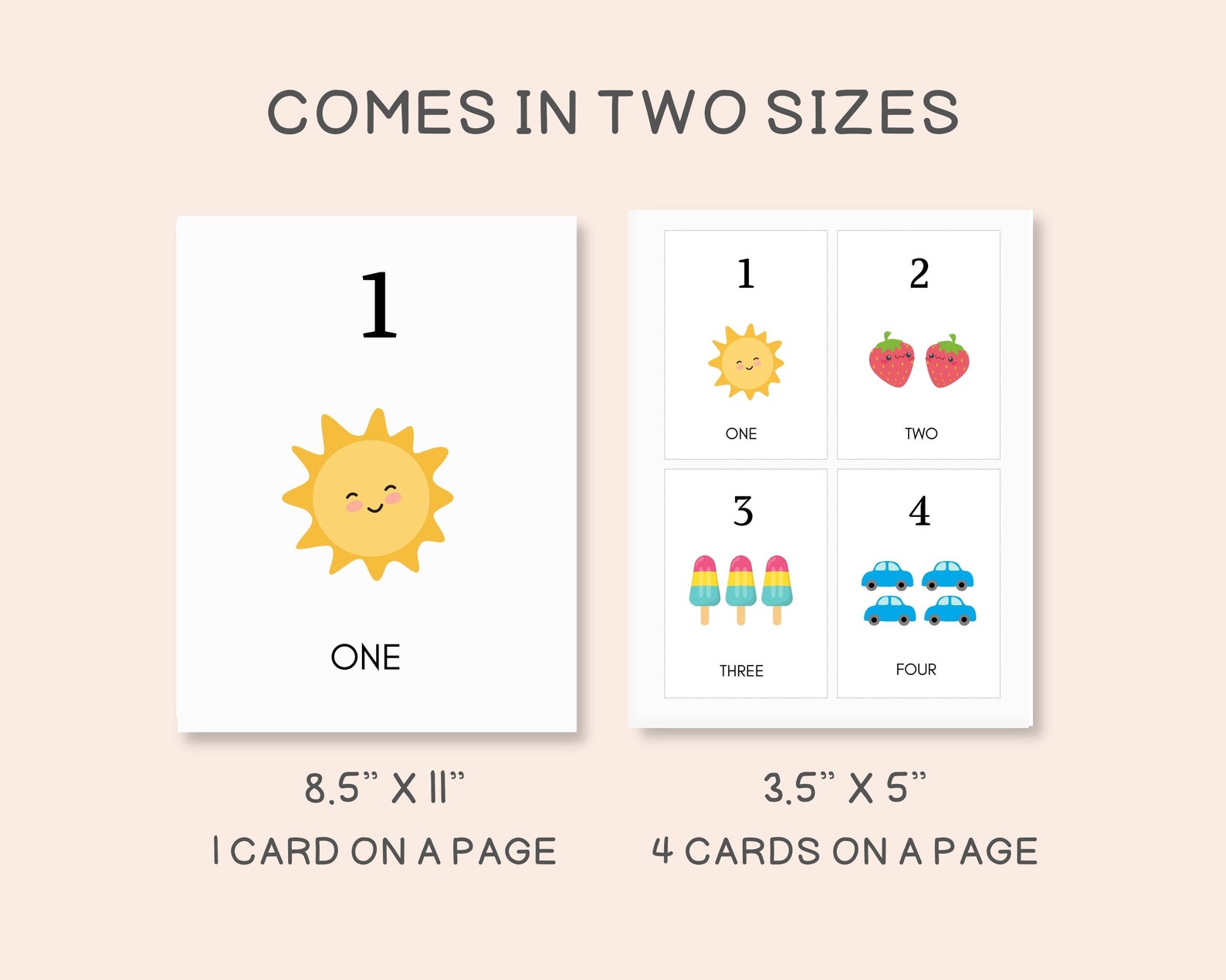 Number Flashcards Counting Cards Printable Number Flash - Etsy