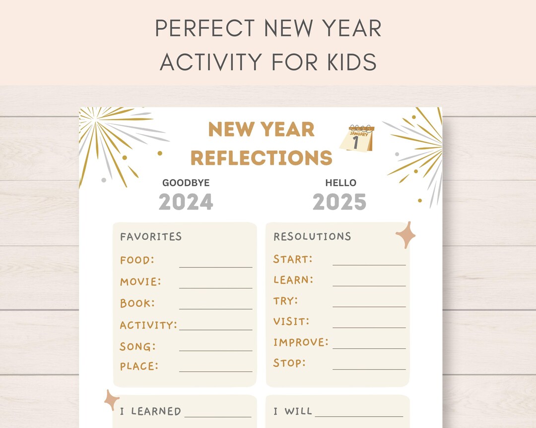 Kids Year in Review, Printable New Years Activity, 2025 New Year ...