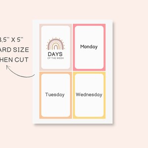 Days of the Week Flashcards, Flash Cards Printable, Days of the Week ...