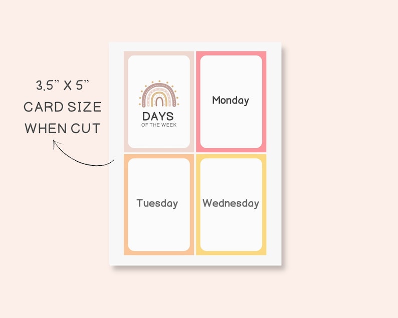 Days of the Week Flashcards, Flash Cards Printable, Days of the Week ...